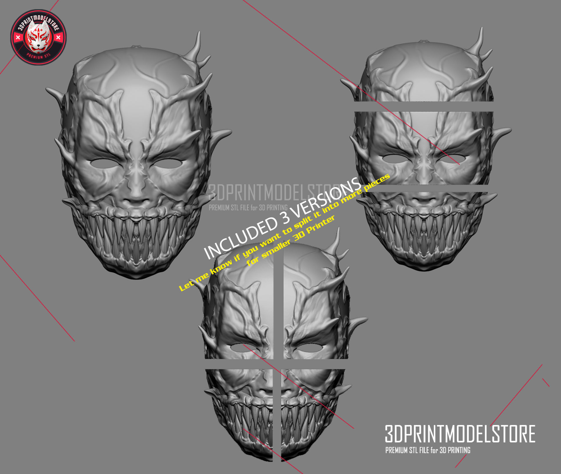Deadpool Mask - Venom Mask Marvel Cosplay Halloween Helmet 3D model 3D ...