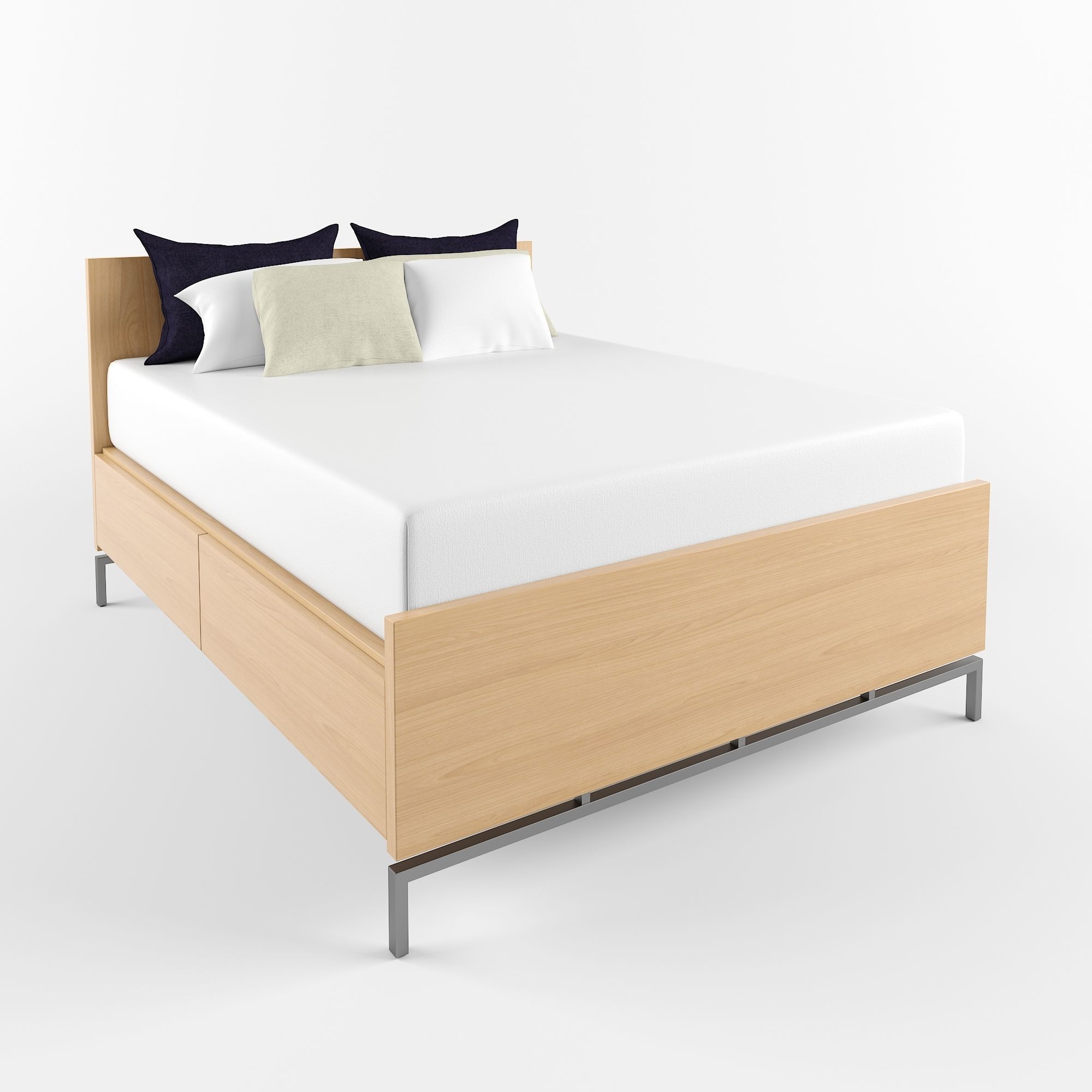 Nash Storage Bed - Teak 3D model | CGTrader