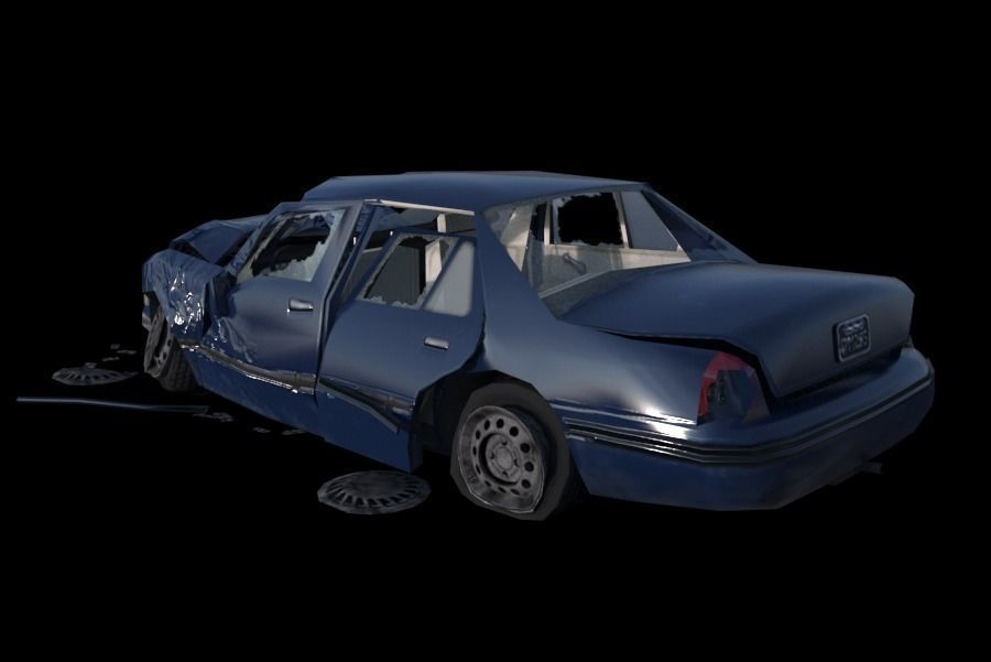 3D model Crashed Car VR / AR / low-poly | CGTrader