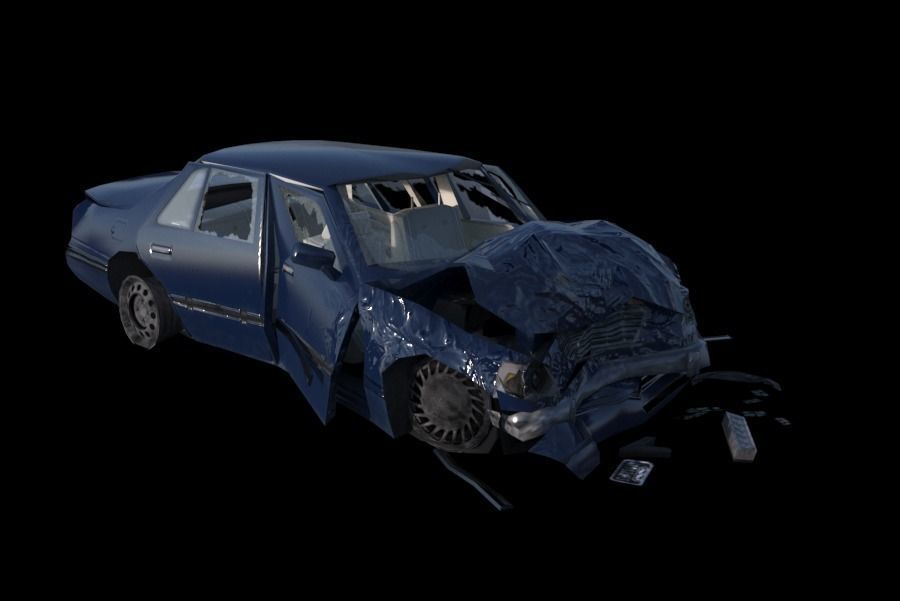 3D model Crashed Car VR / AR / low-poly | CGTrader