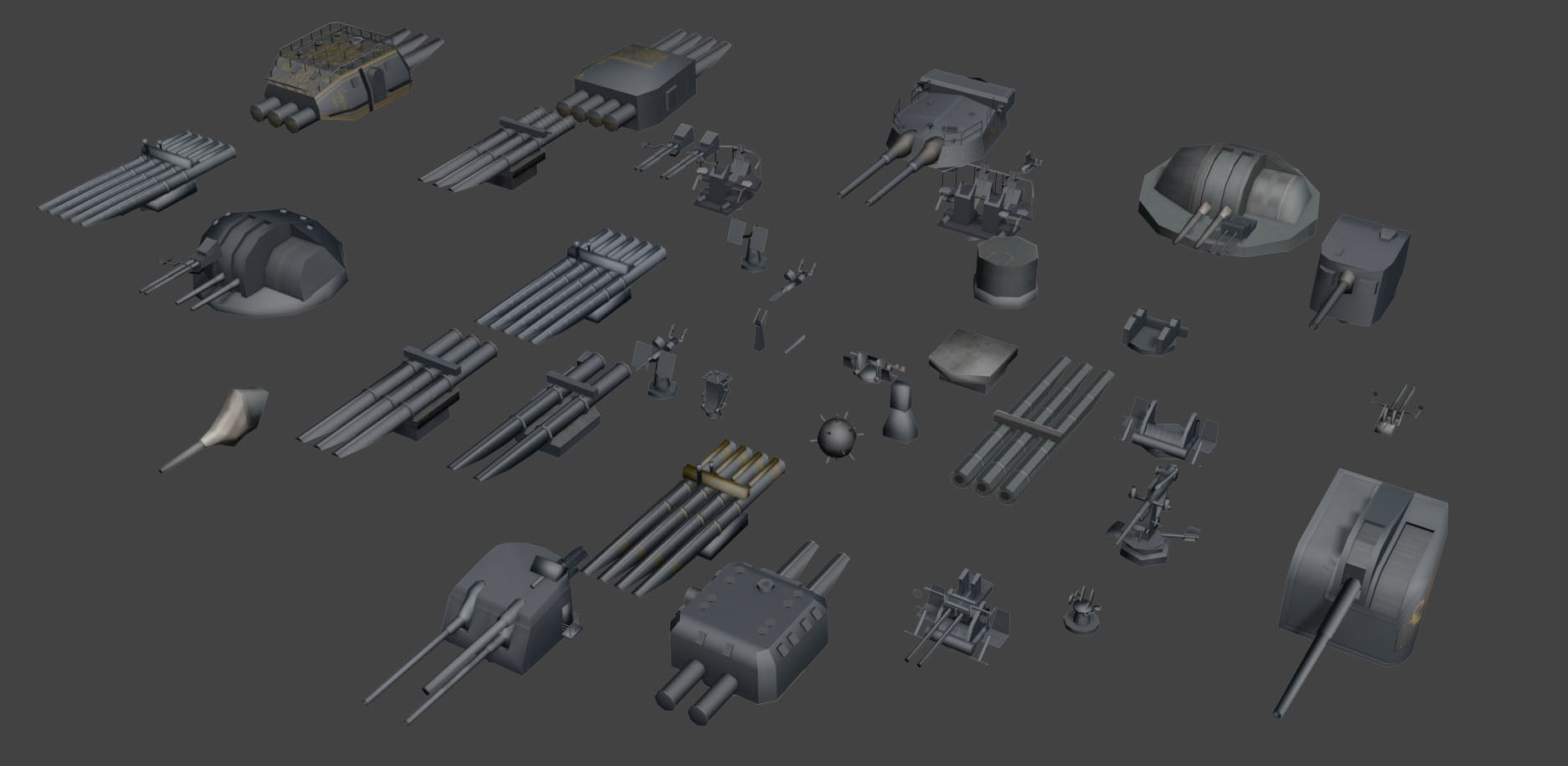 3D model Battleship Set Vol01 LowPoly GameModel VR / AR / low-poly ...