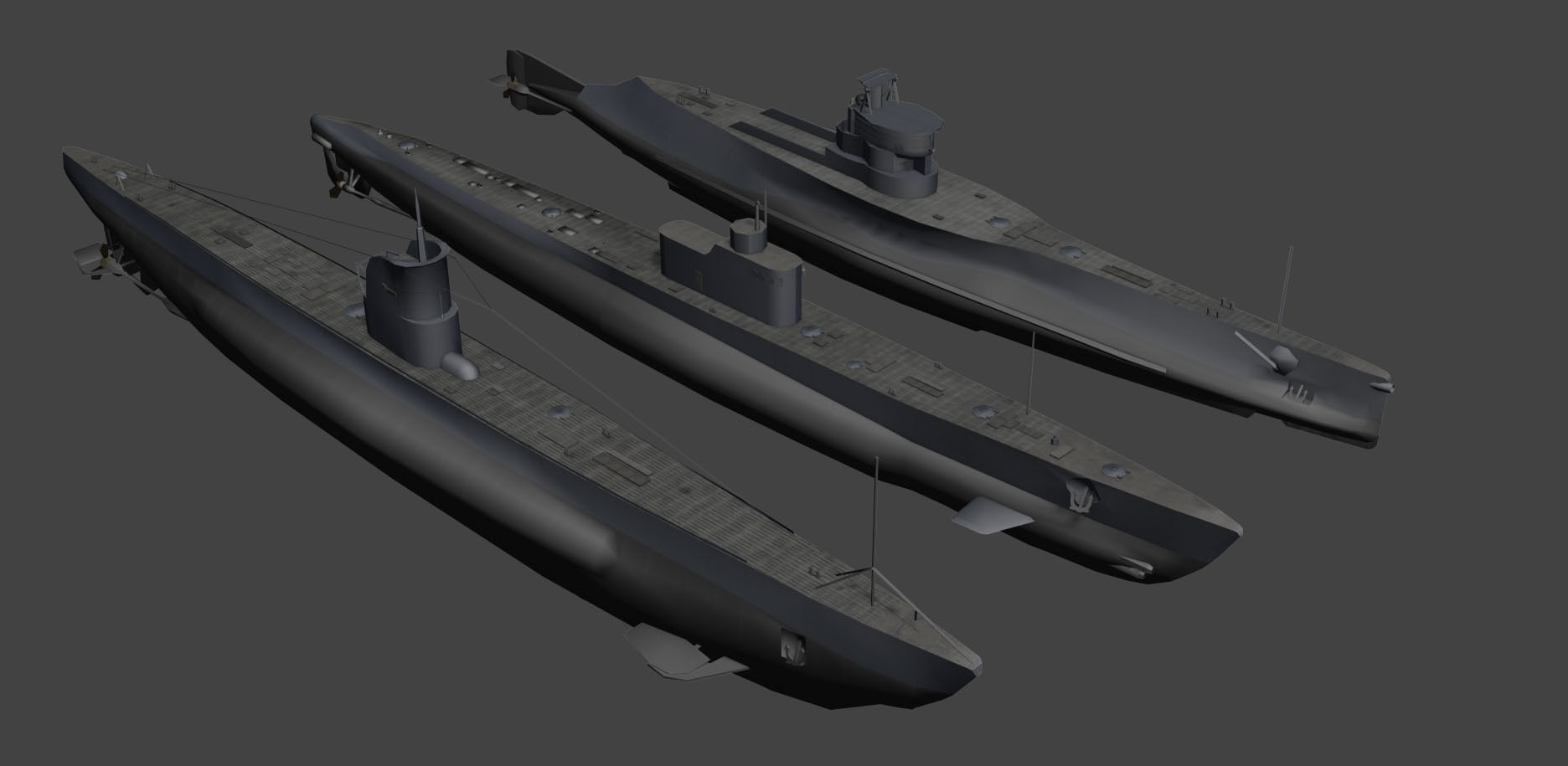 3D model Battleship Set Vol01 LowPoly GameModel VR / AR / low-poly ...