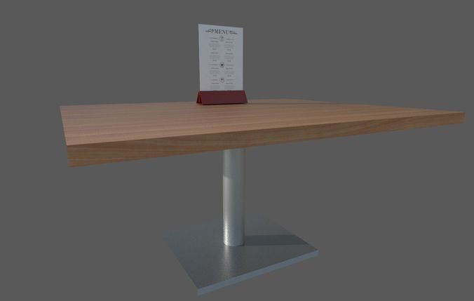 3D model Table with Menu card VR / AR / low-poly | CGTrader