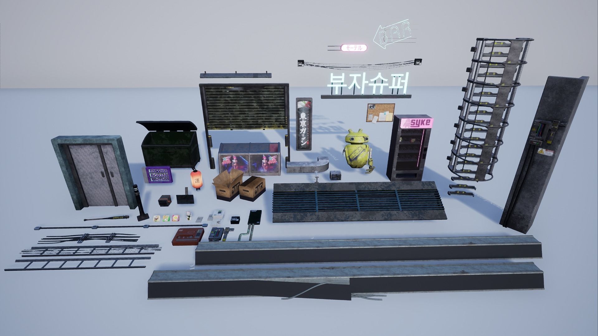 3D model Cyberpunk Grunge Sci-Fi Asset Pack VR / AR / low-poly | CGTrader