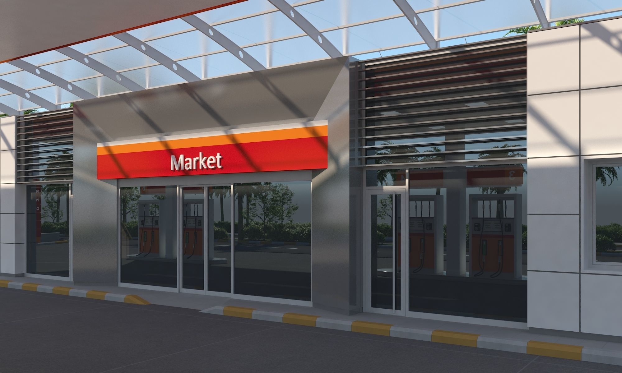 Gas Station Scene 3D model | CGTrader