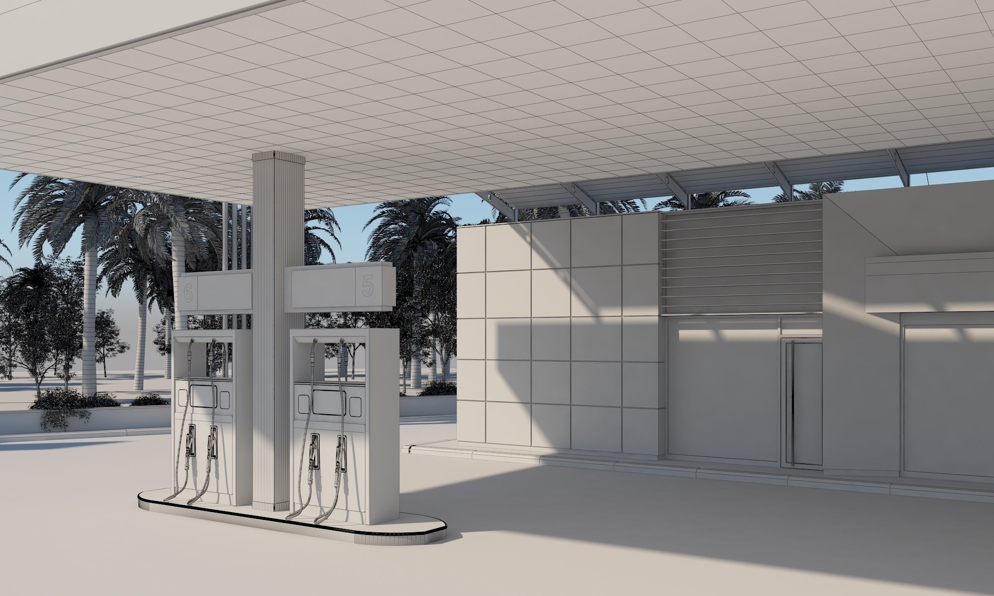 Gas Station Scene 3D model | CGTrader