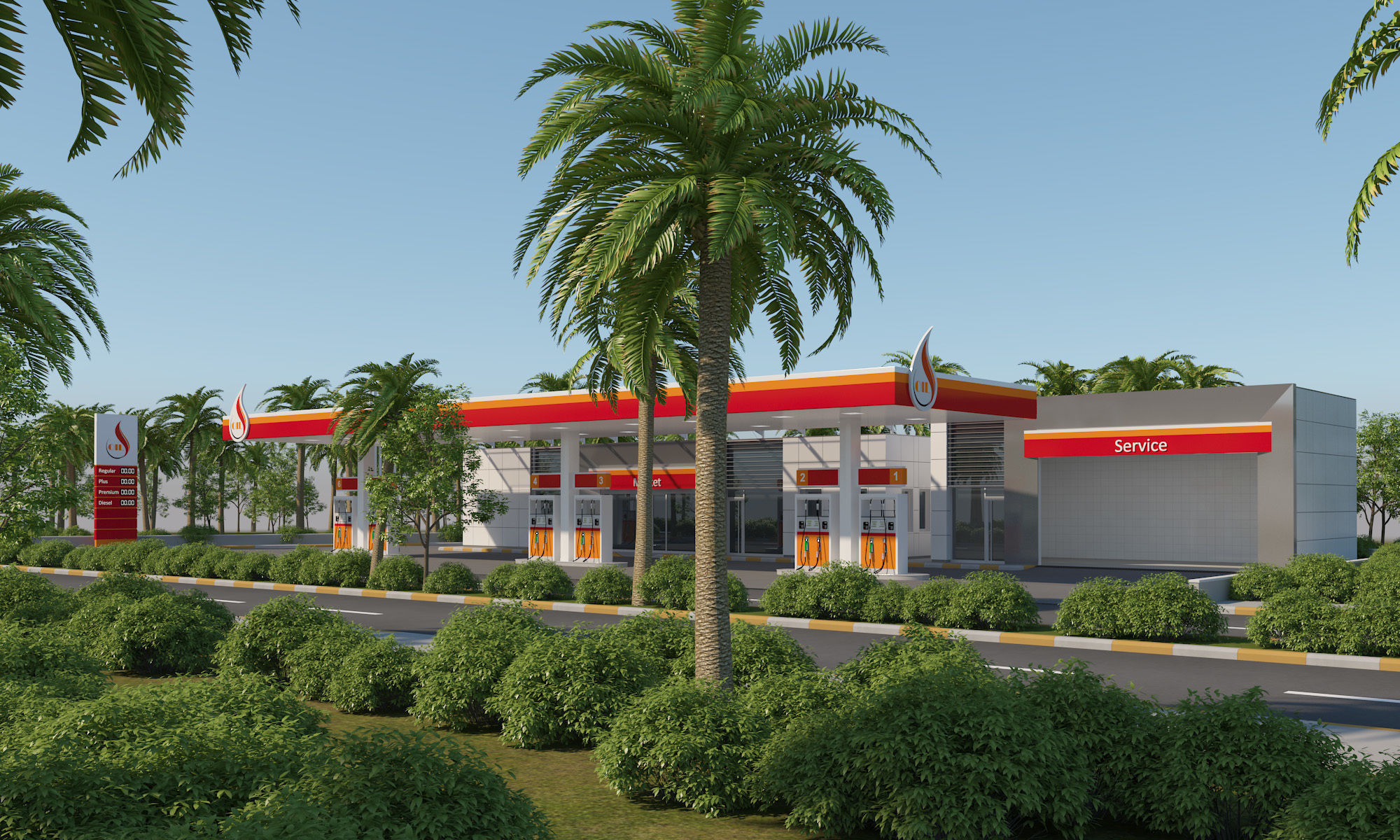 Gas Station Scene 3D model | CGTrader