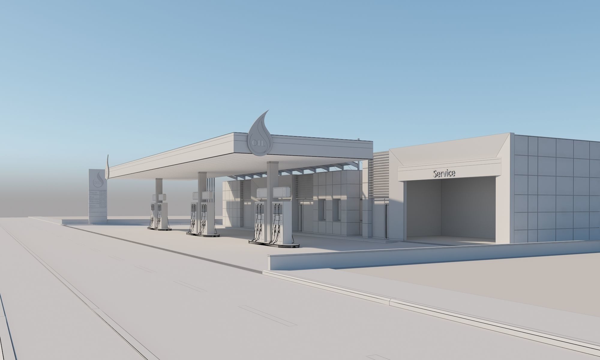 Gas Station Scene 3D model | CGTrader