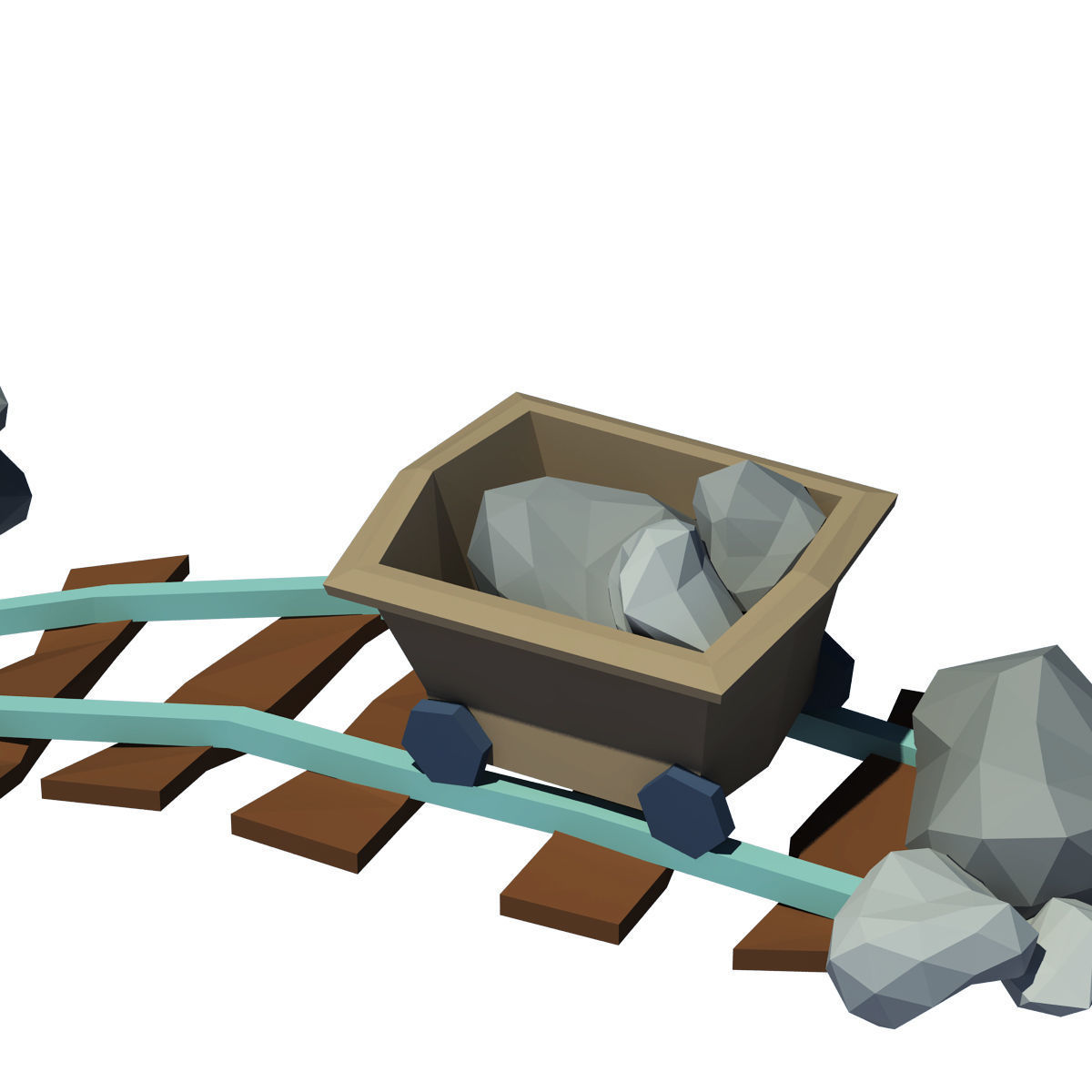 3D model Cartoon mine cart VR / AR / low-poly | CGTrader