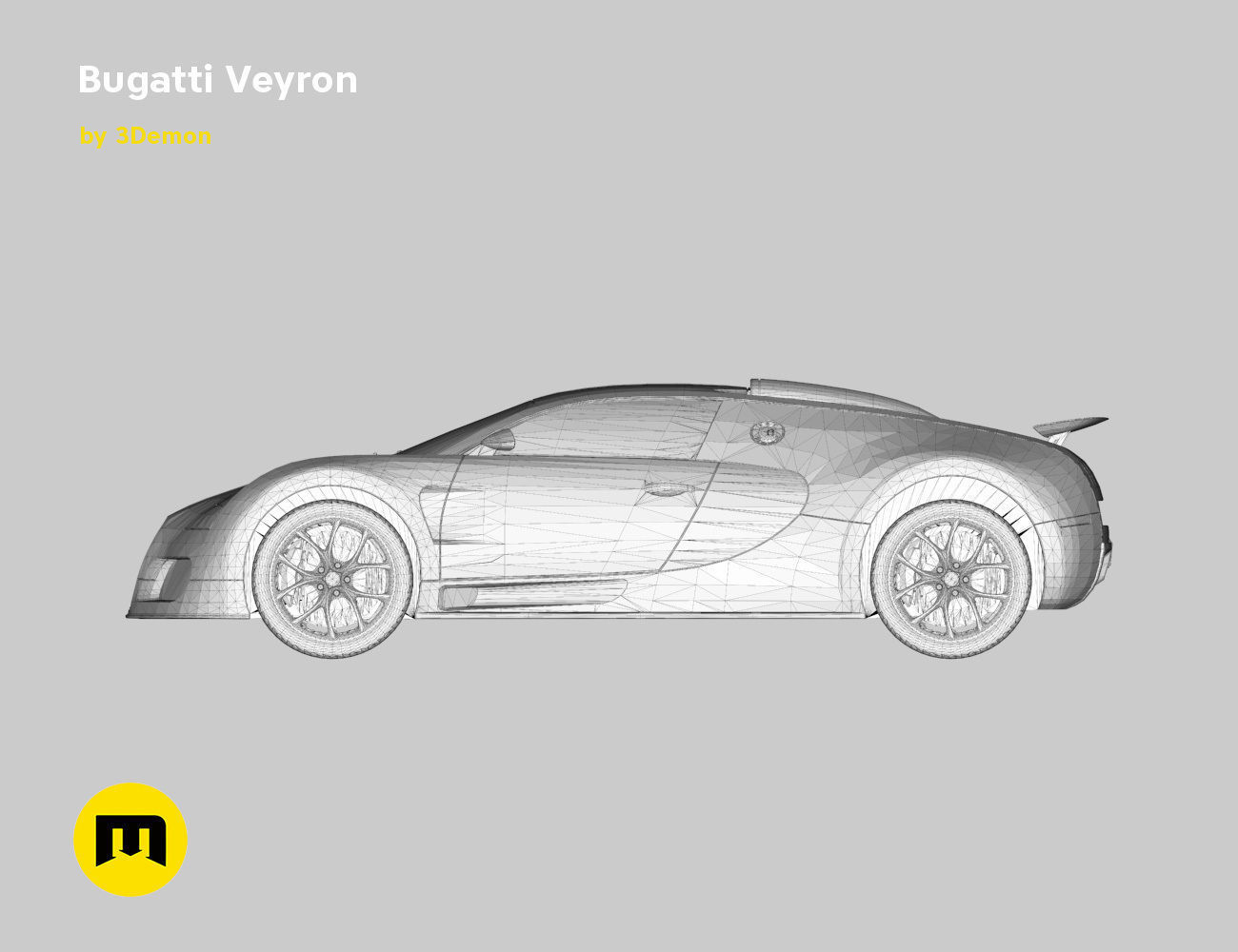 Bugatti Veyron 3D model 3D printable | CGTrader