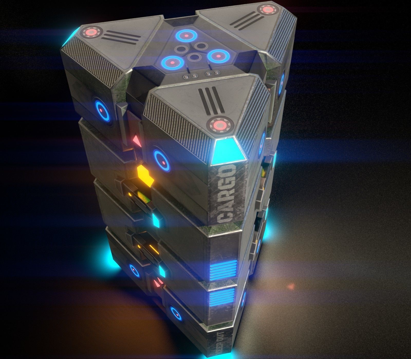 3D model Sci fi machine - Cyberpunk design - PBR VR / AR / low-poly ...