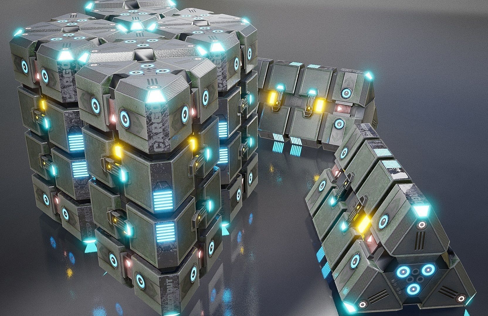 3D model Sci fi machine - Cyberpunk design - PBR VR / AR / low-poly ...