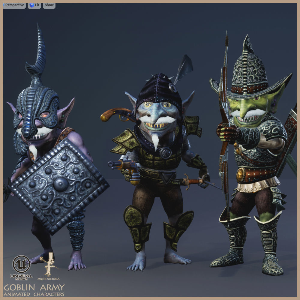 3D model Goblins Army Light Version VR / AR / low-poly rigged animated ...