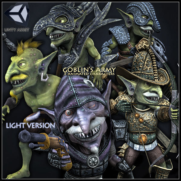 3D model Goblins Army Light Version VR / AR / low-poly rigged animated ...