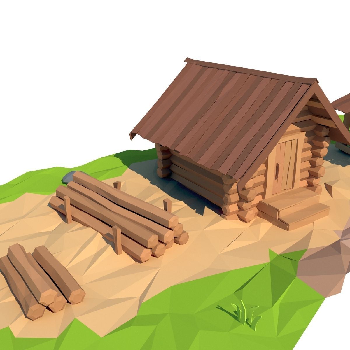 3D model Cartoon wooden sawmill VR / AR / low-poly | CGTrader