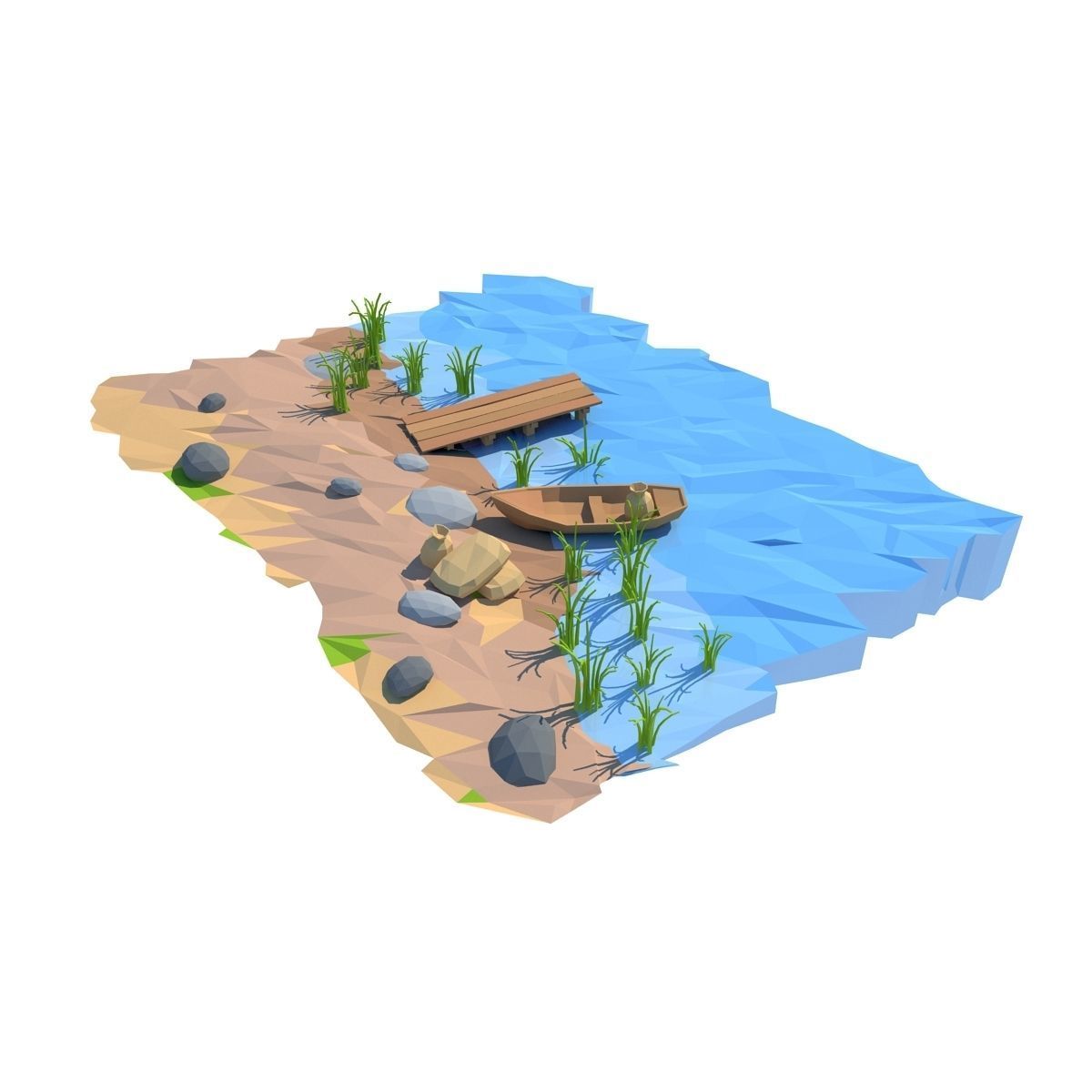 3D model Cartoon shore VR / AR / low-poly | CGTrader