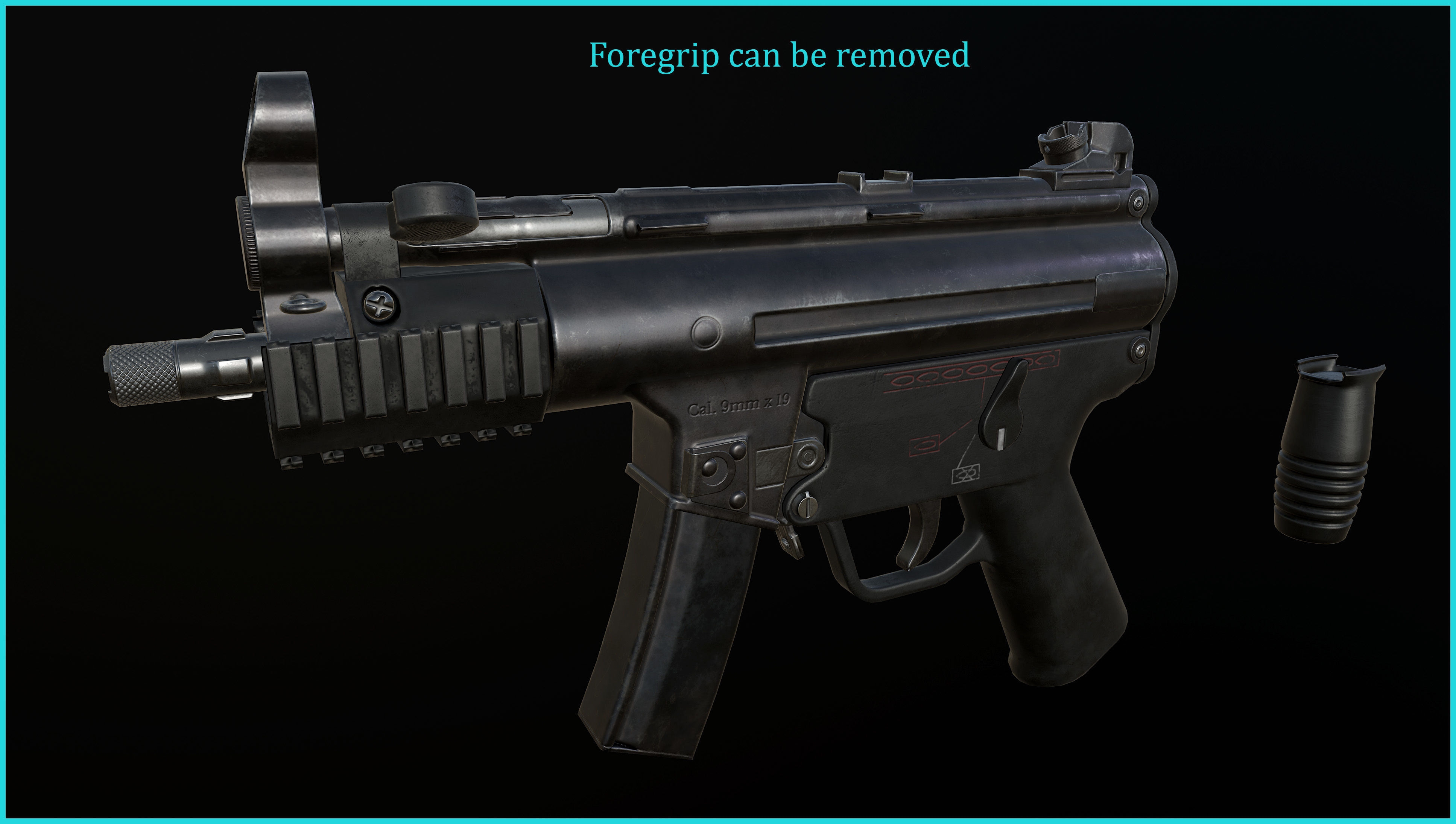 3d Model Hk Mp5 Smg Lowpoly Gameready Vr Ar Low Poly Cgtrader