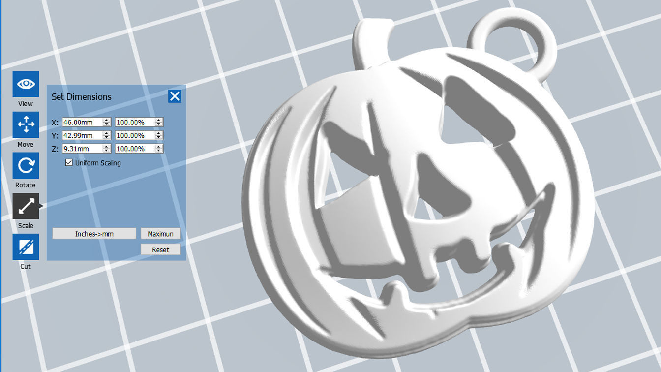 Halloween Pumpkin Keyring - Keychain 3D Print Model 3D model 3D ...