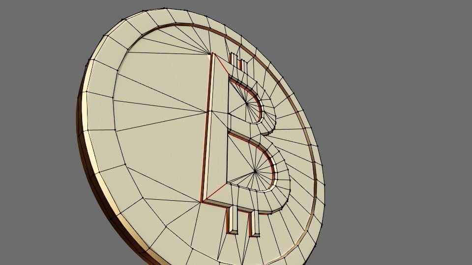 well modeled bitcoin token 3D model | CGTrader