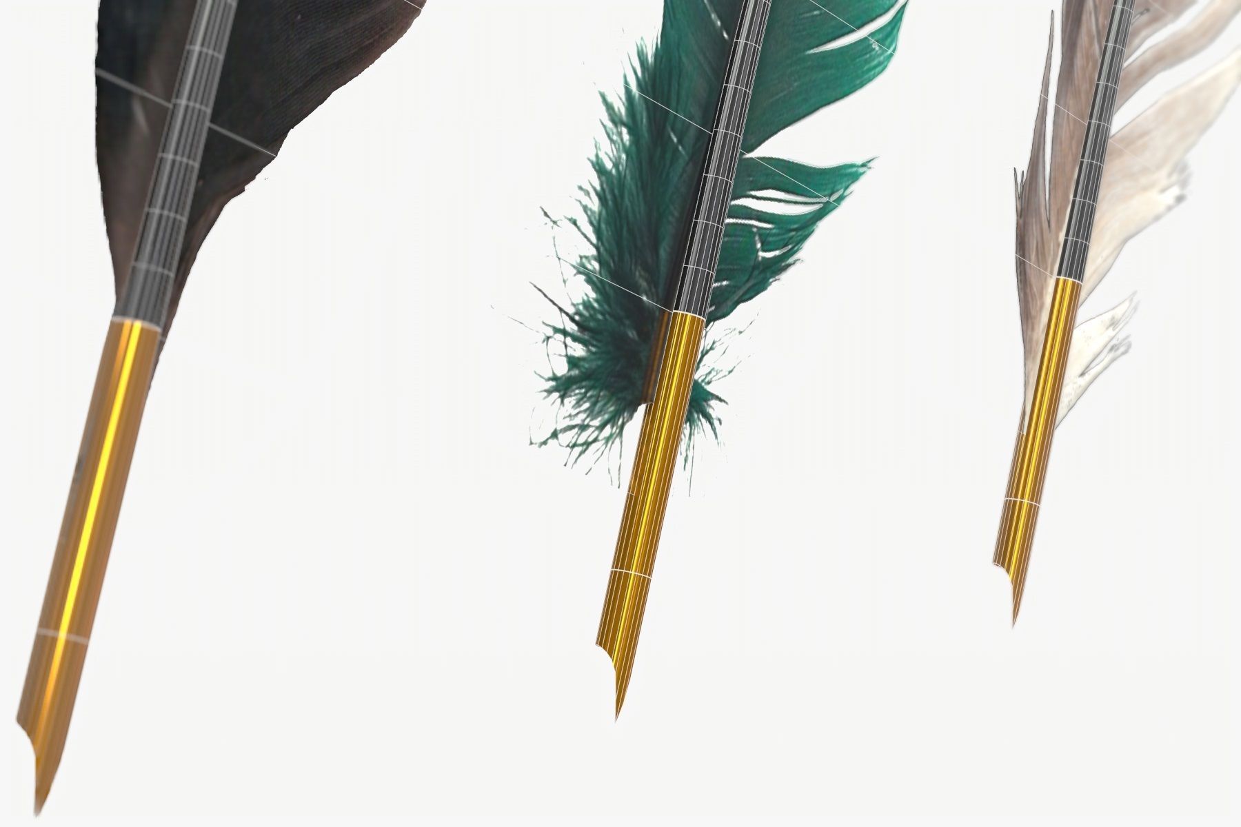 3D model Feathers Pens pack VR / AR / low-poly | CGTrader