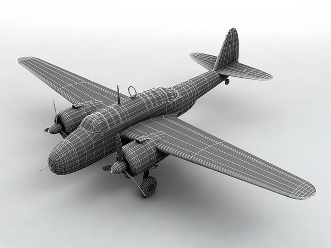 3D model Kawasaki Ki-48 Aircraft WWII VR / AR / low-poly animated ...