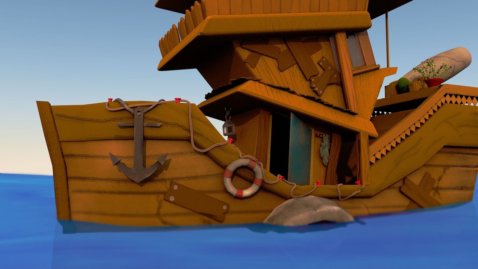 Free Stylized Boat free VR / AR / low-poly 3D model | CGTrader