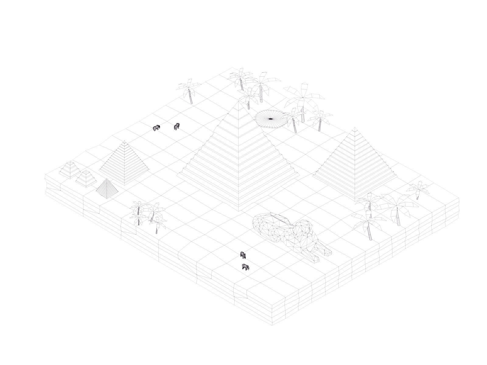 3D model Polygonia World Landmarks Low Poly Bundle VR / AR / low-poly ...