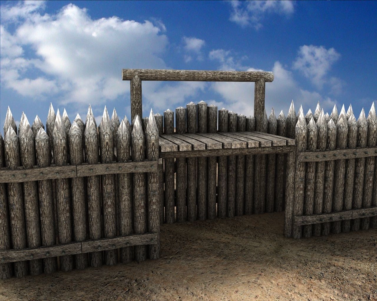 3D model Lowpoly Palisade Construction kit VR / AR / low-poly | CGTrader