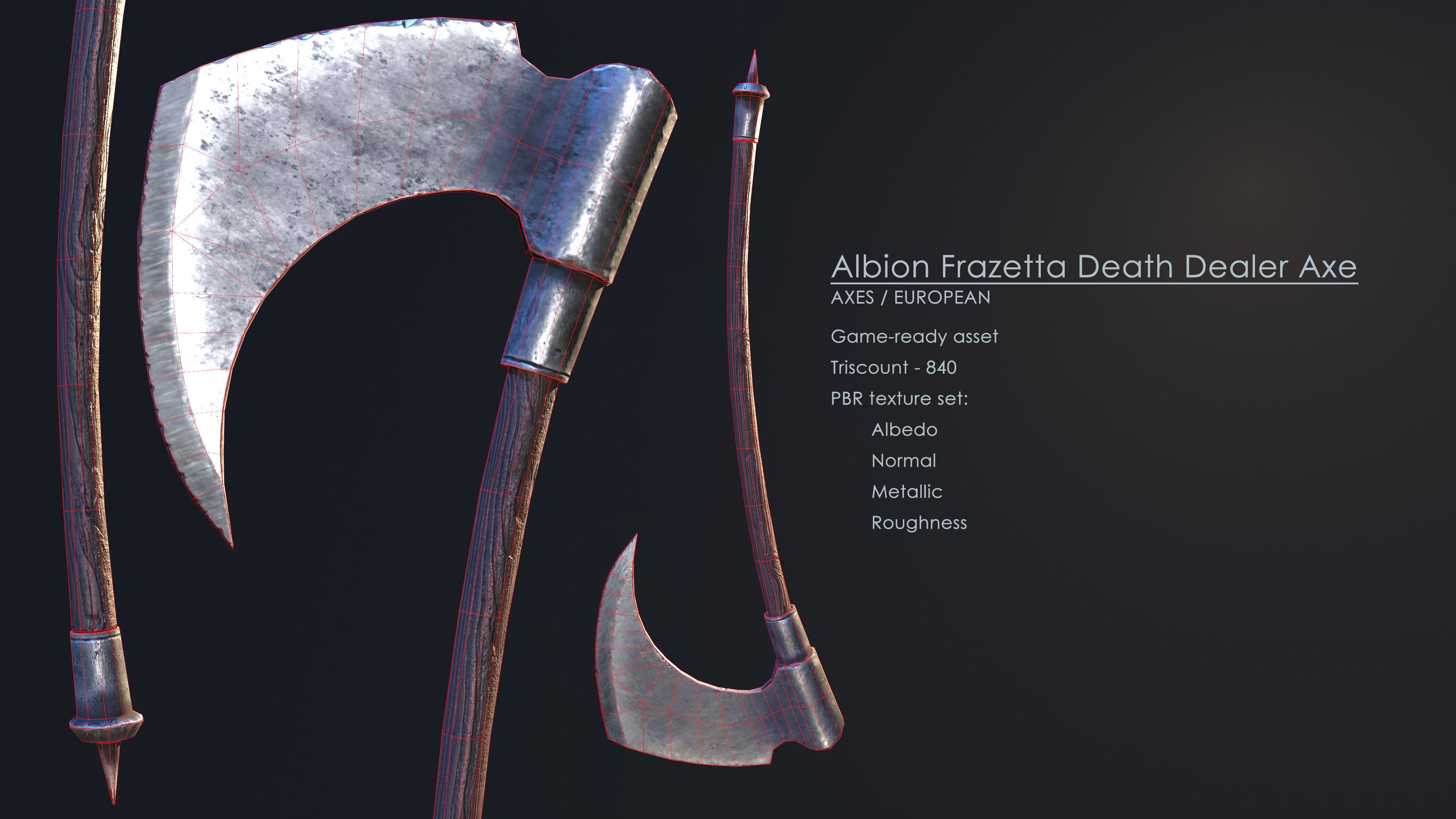 3D model Albion Frazetta Death Dealer Axe VR / AR / low-poly | CGTrader