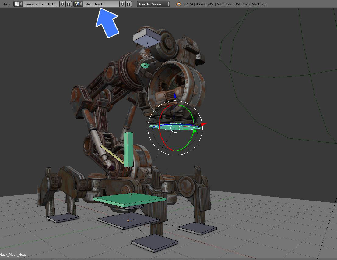 Blender Game Engine Mech Neck Walker free VR / AR / low-poly 3D model ...