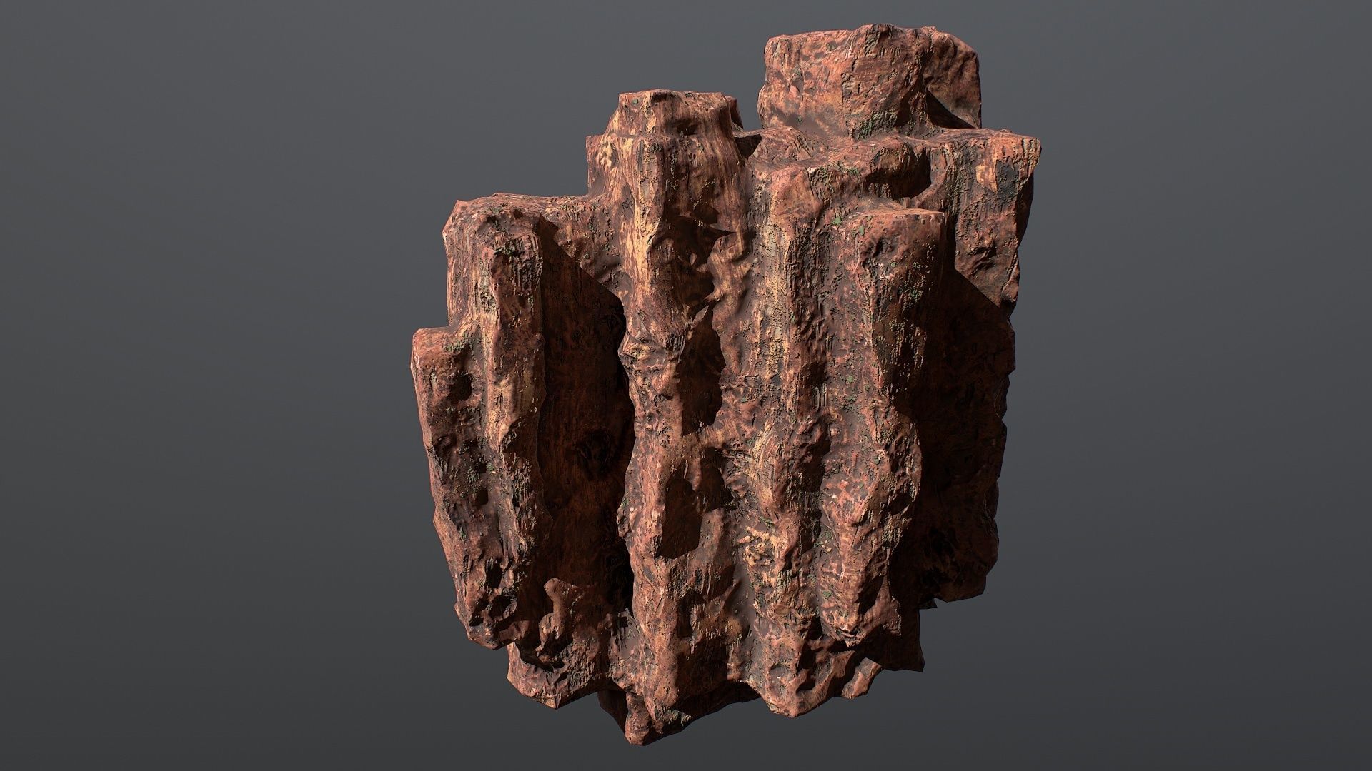 3D model Low poly old red column rocks environment asset VR / AR / low ...