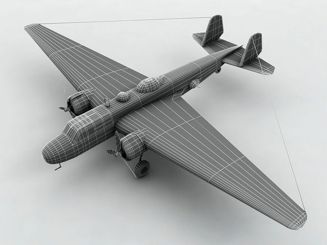 3D model Mitsubishi G3M Nell Aircraft WWII VR / AR / low-poly animated ...