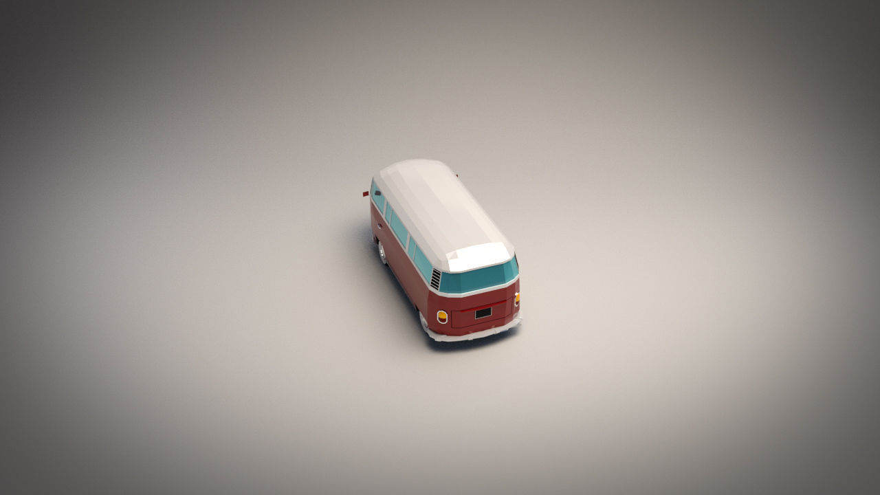3D model Low-Poly Cartoon VW Transporter Bus VR / AR / low-poly | CGTrader