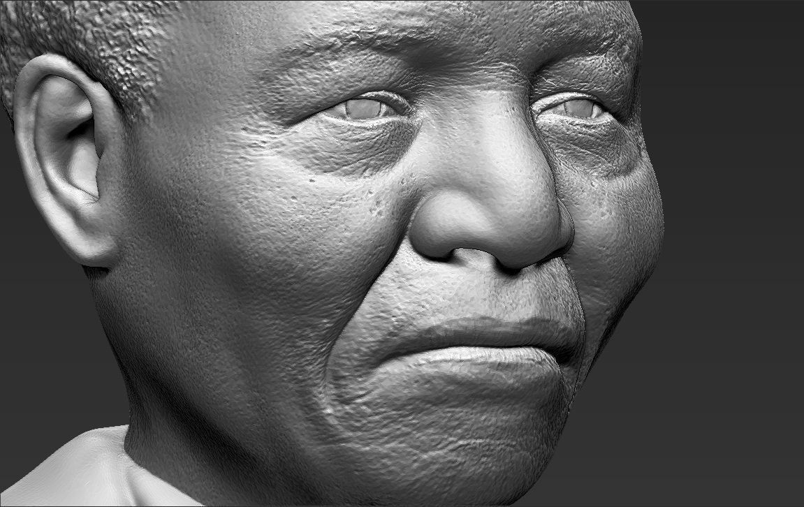 Nelson Mandela bust 3D printing ready stl obj formats 3D model 3D ...