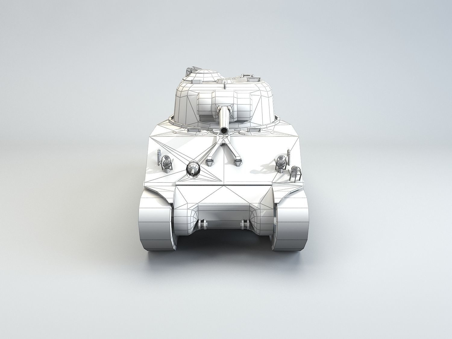 3D model Low Poly M4A3 Sherman Medium Tank VR / AR / low-poly | CGTrader