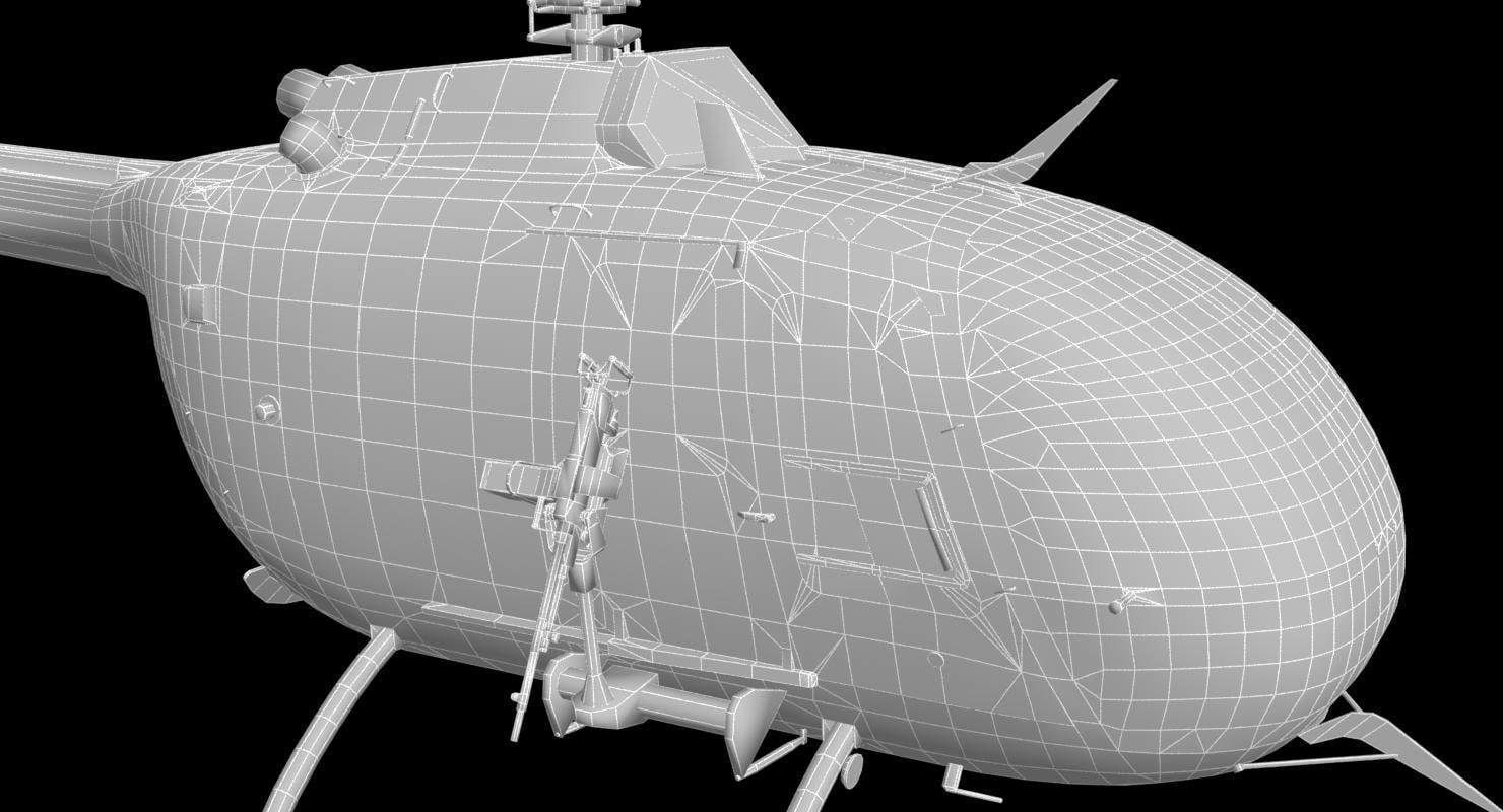MBB BO-105M 3D model animated | CGTrader