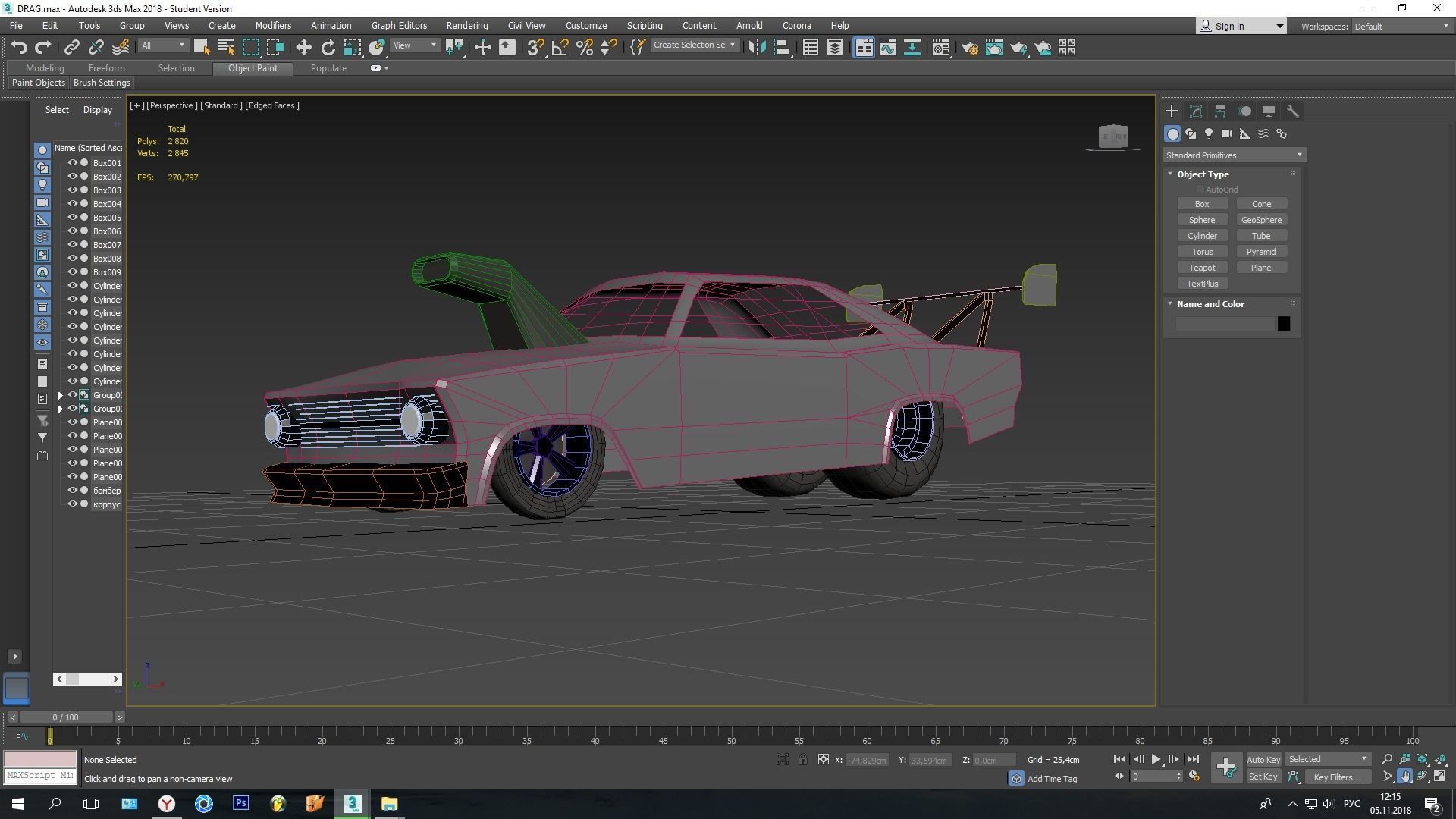 3D model Drag Car low-polygon 3D model VR / AR / low-poly | CGTrader