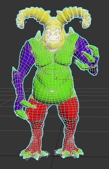 3D model Hunger - low poly demon with horns VR / AR / low-poly rigged ...