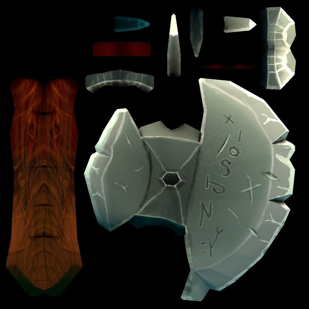 3D model hand painted stylised medieval weapons pack VR / AR / low-poly ...