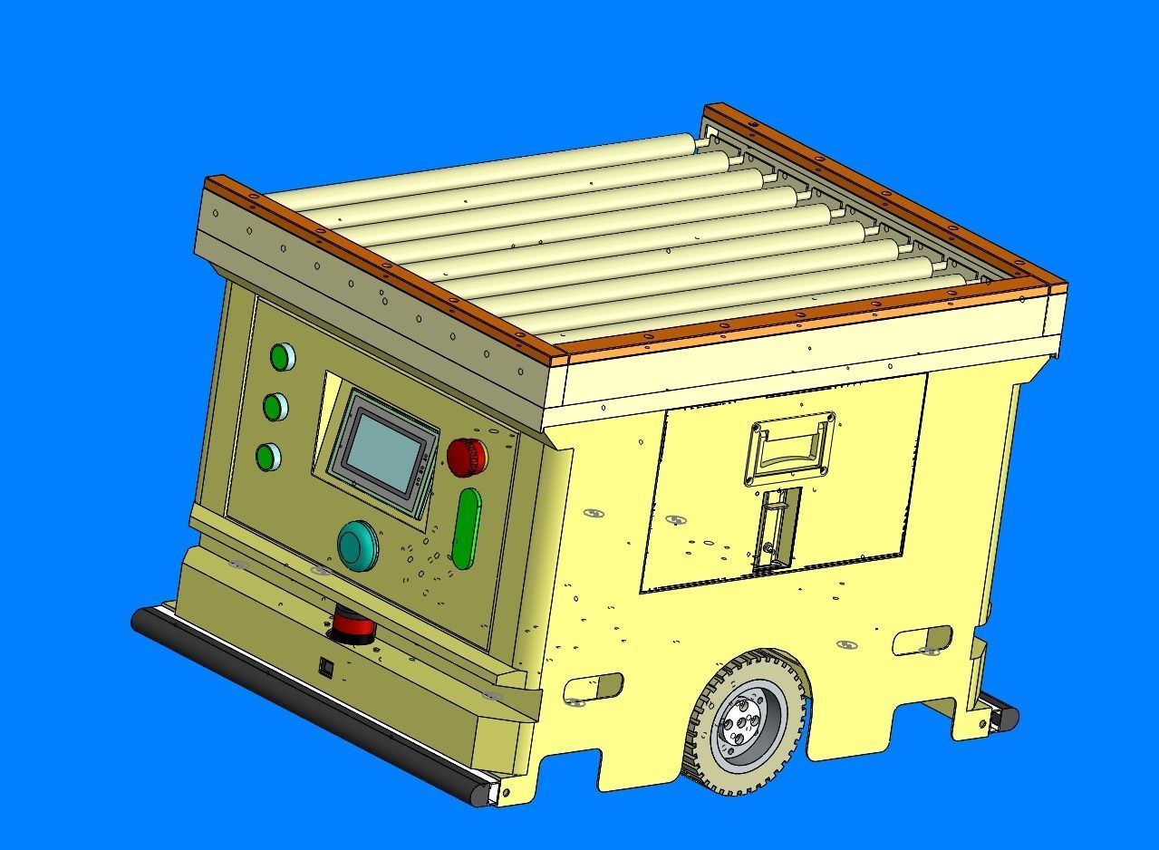 AGV carriage car of belt roller conveyor 3D model animated | CGTrader