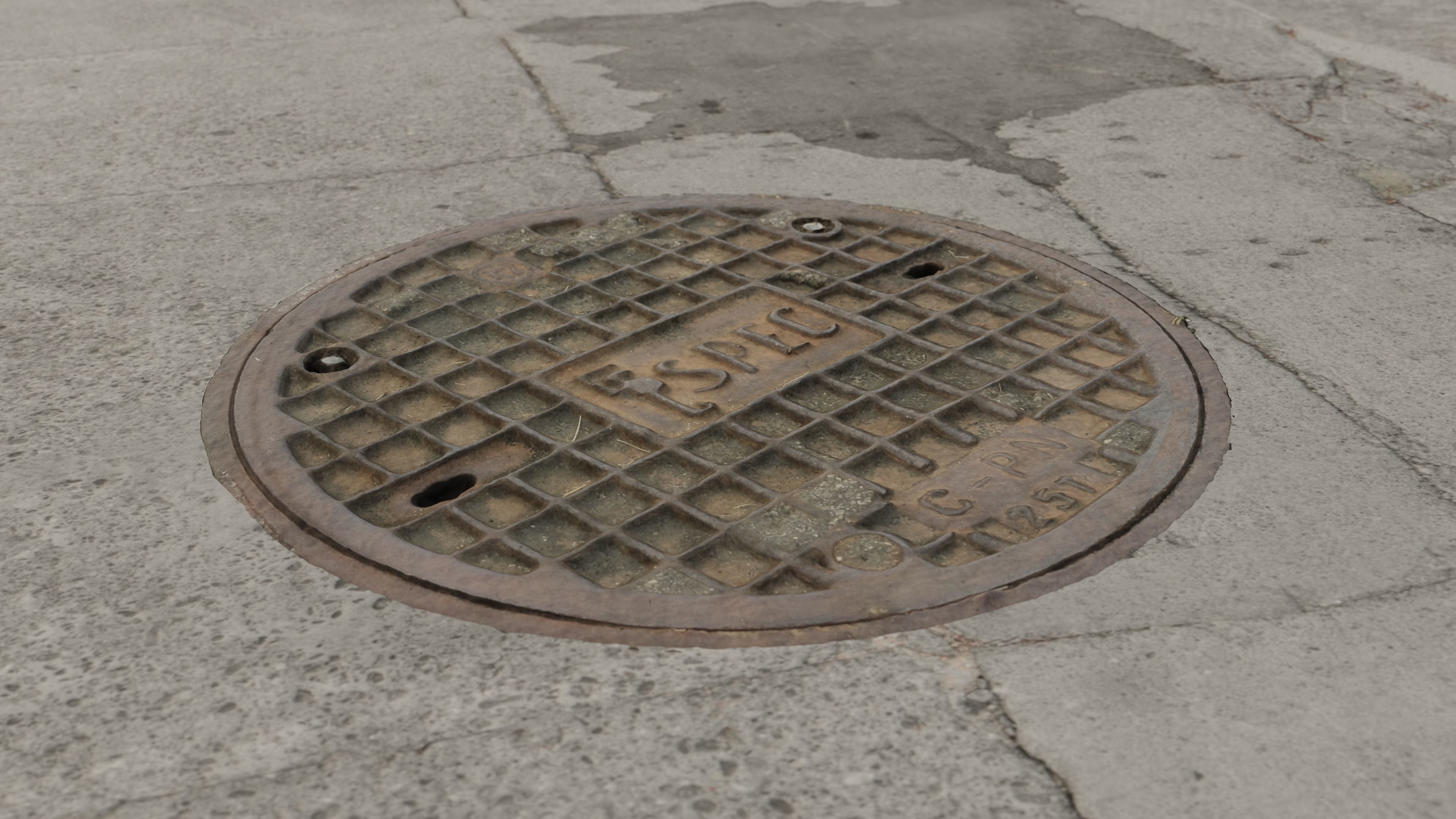 Street manhole scan free VR / AR / low-poly 3D model | CGTrader