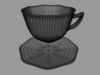 3D model Teacup and Sacuer Blue Glazed VR / AR / low-poly | CGTrader