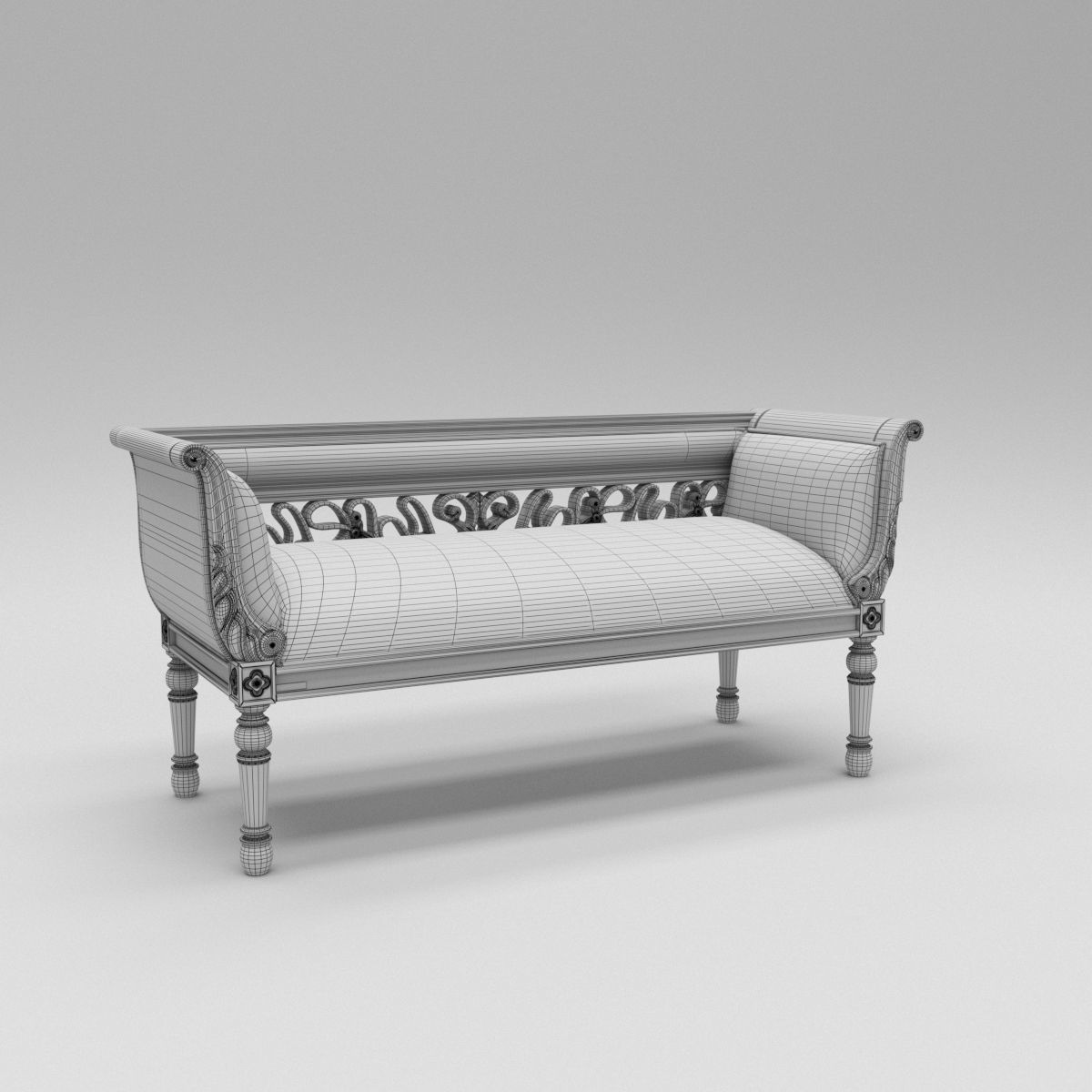 Wooden divan sofa 3D model | CGTrader