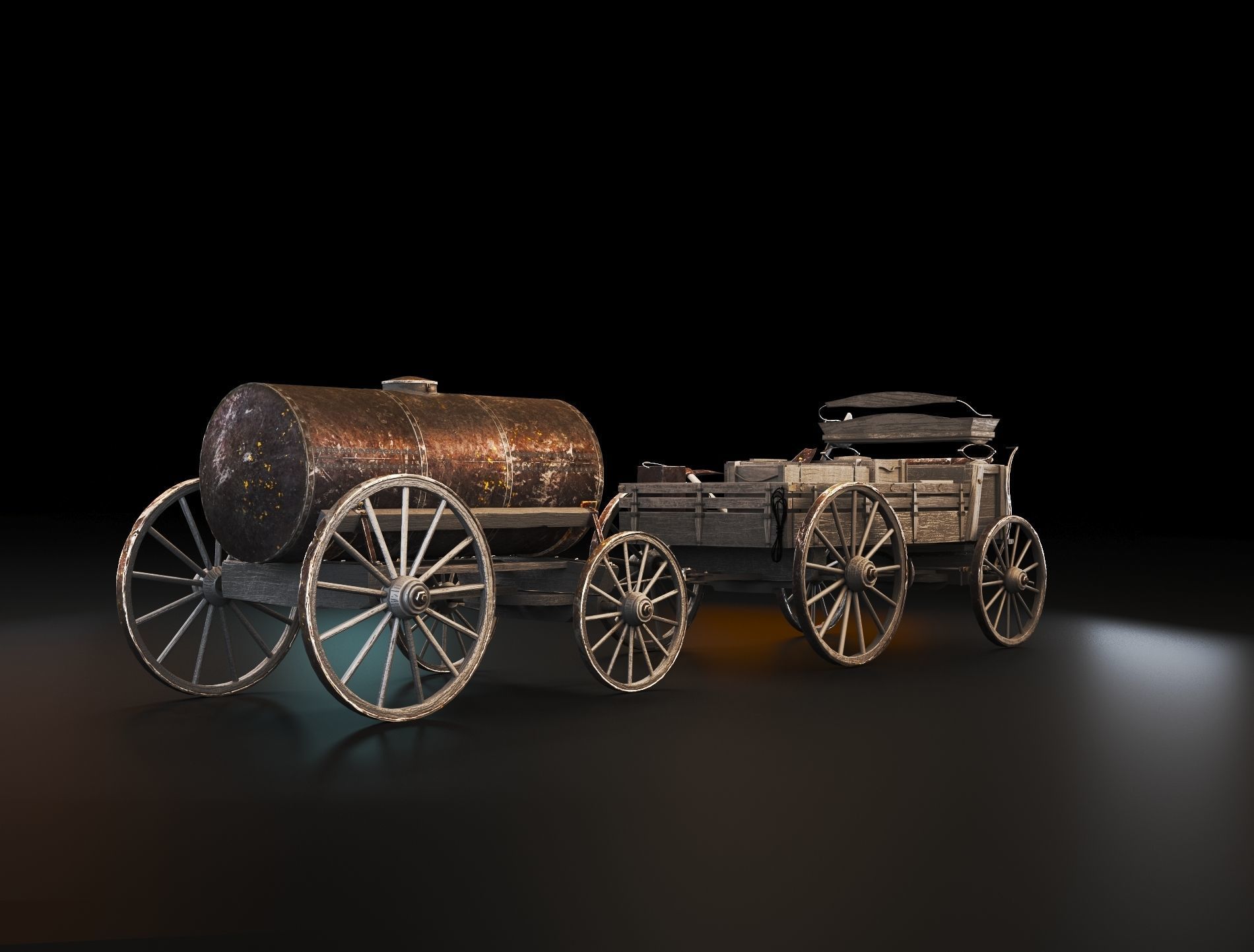 3D model Wild Western Stagecoach and Wagon VR / AR / low-poly | CGTrader