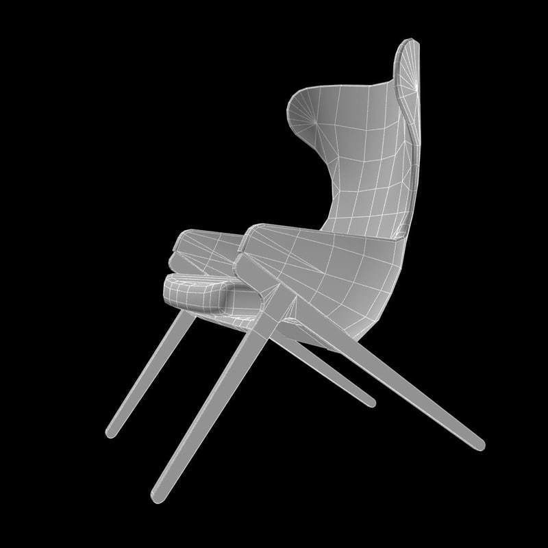 Red fabric reading chair 3D model | CGTrader