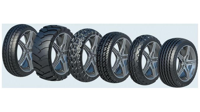 Set of 14 car tires 3D model | CGTrader