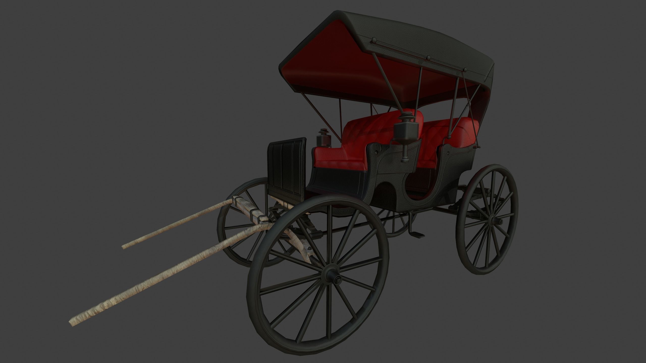 3D model Carriage - Low Poly victorian horse drawn VR / AR / low-poly ...