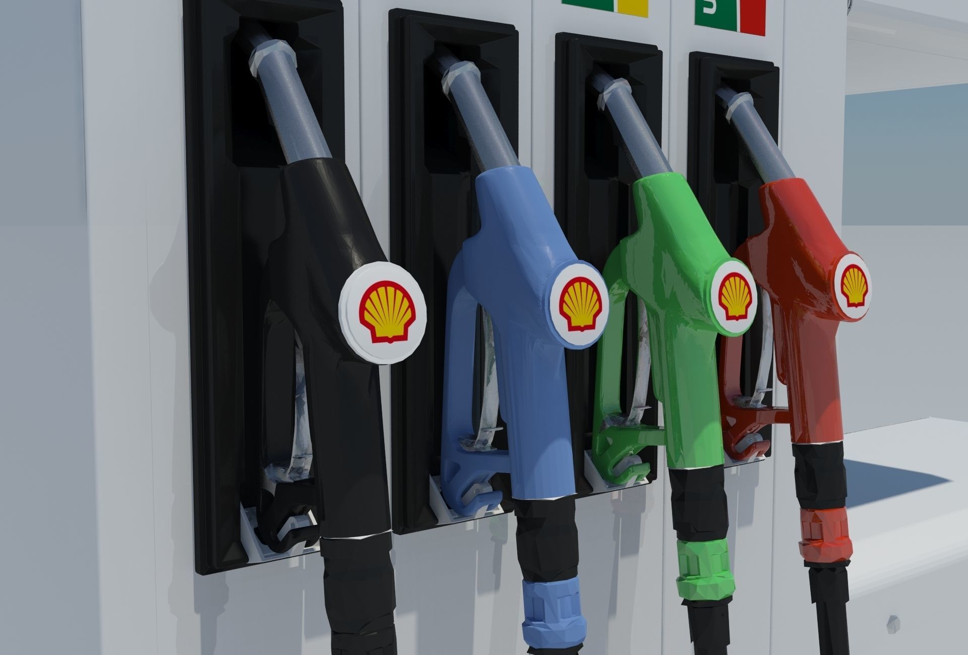 Fuel Dispenser Shell Brand 3D model | CGTrader
