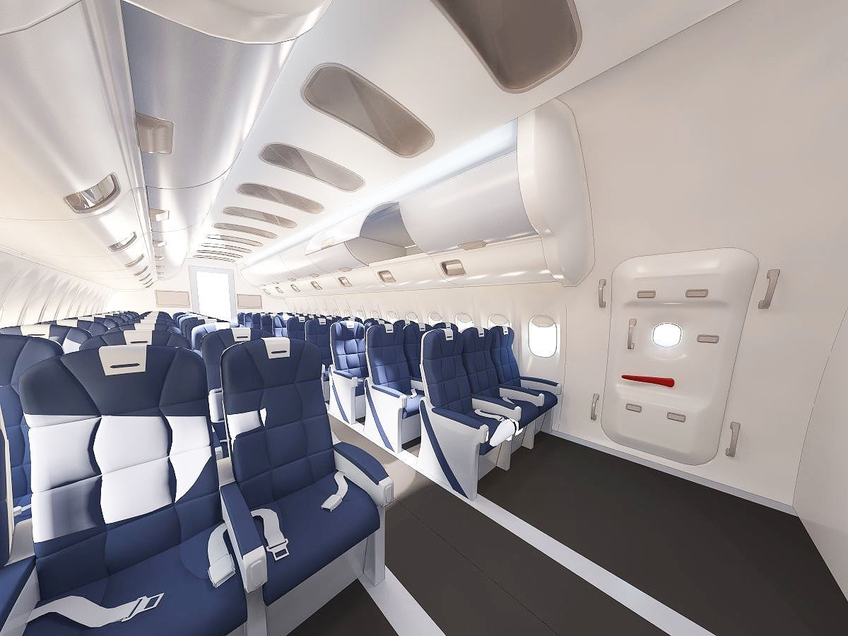 Economy Class Interior 3D model | CGTrader