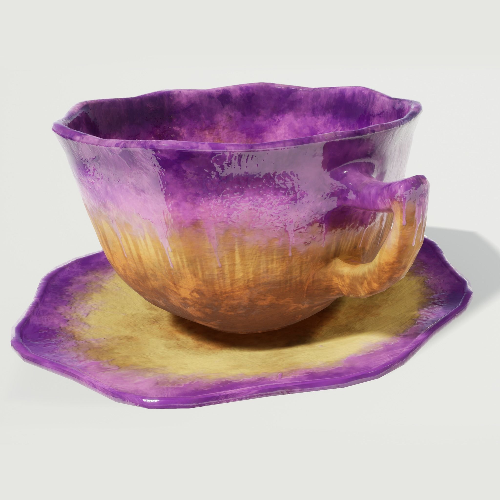 3D model Teacup and Saucer Colors VR / AR / low-poly | CGTrader